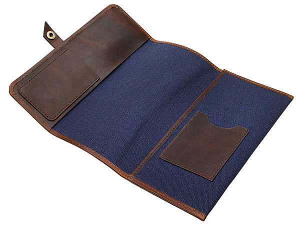 Leather/Canvas Roll Up Pouch Blue - Chacom | Smokingpipes