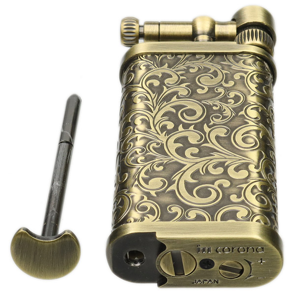 Old Boy Brass Arabesque Pipe Lighter - IM Corona