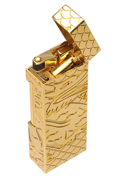 Rollagas Dragon Gold Plate Lighter - Dunhill | Smokingpipes