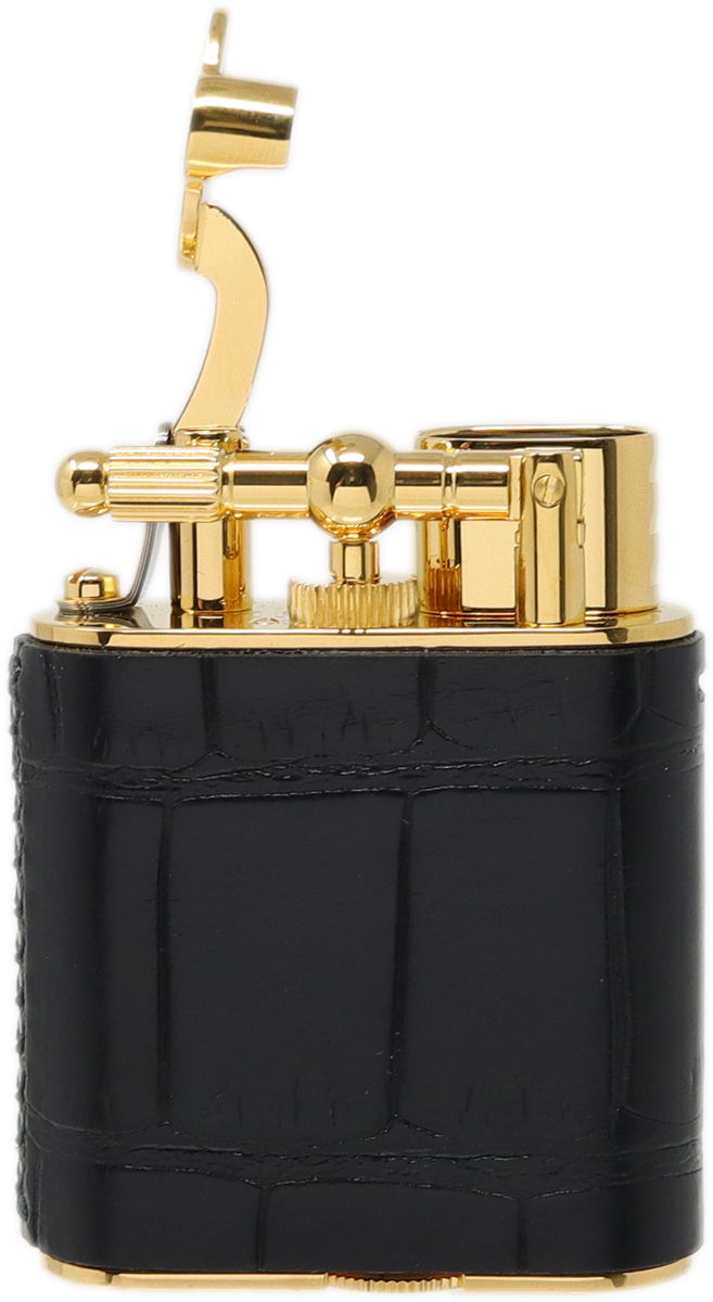 Unique Turbo Alligator Gold Plate Black Lighter - Dunhill