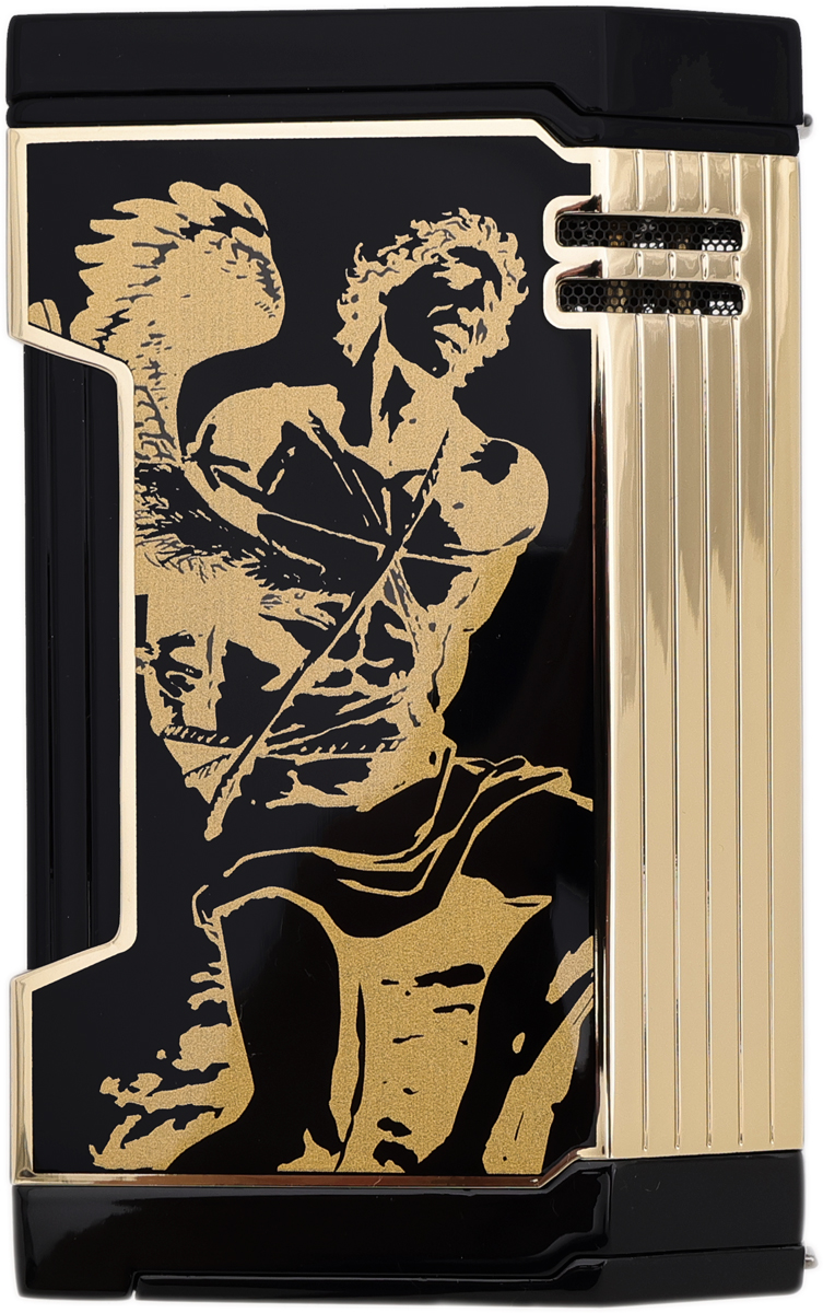 Magma T Gold on Black Lacquer Lighter - Prometheus