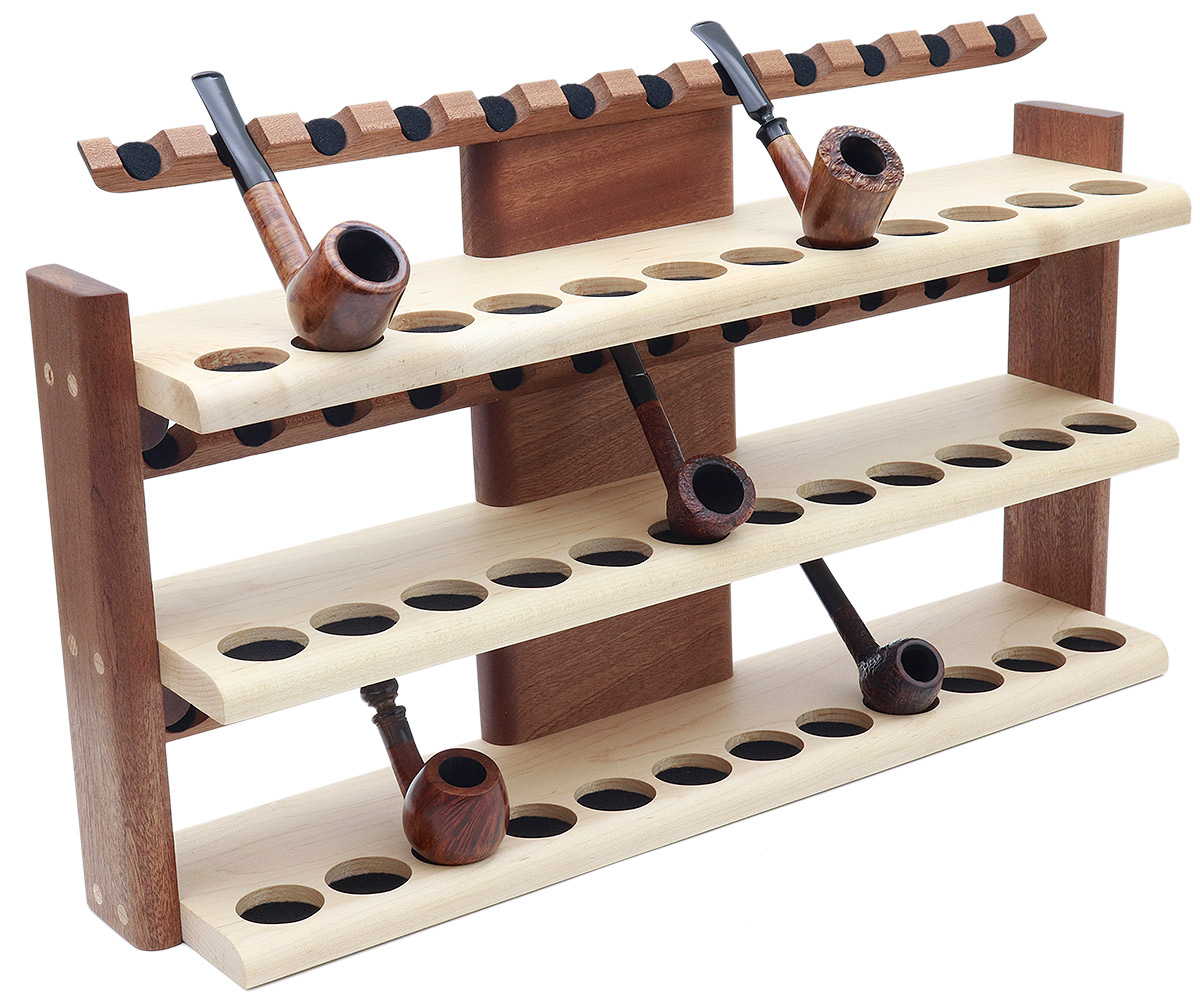 Neal Yarm 36 Pipe Three Tier Pipe Stand Mahogany and Maple ...