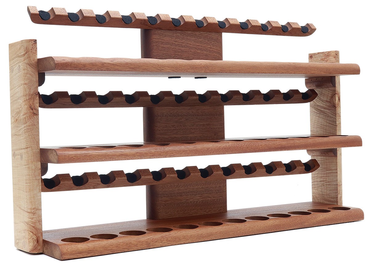 Neal Yarm 36 Pipe Three Tier Pipe Stand Mahogany and Stained Maple ...