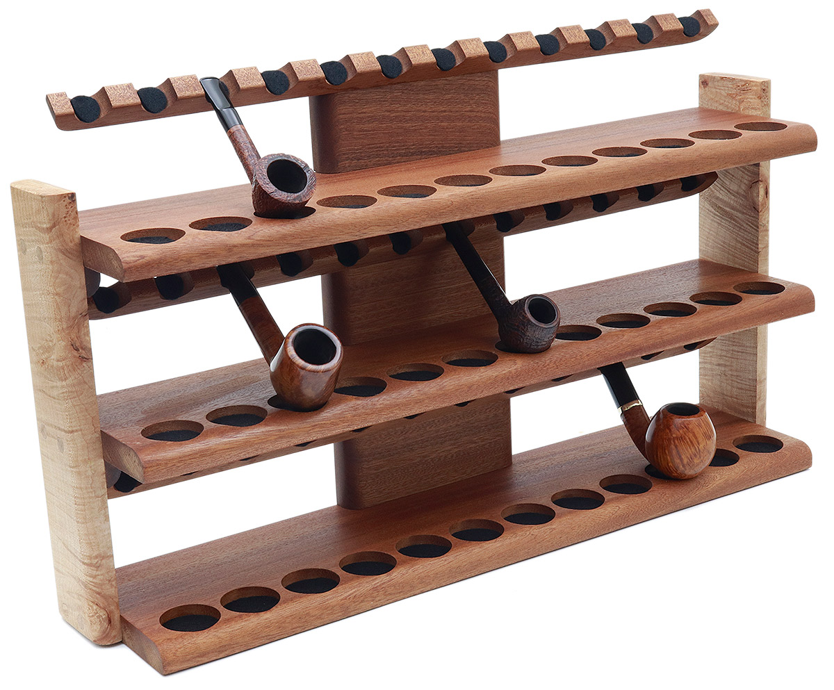 Neal Yarm 36 Pipe Three Tier Pipe Stand Mahogany and Stained Maple ...