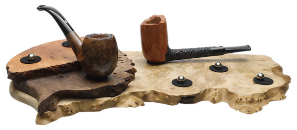 Briar Burl Walnut Burl Myrtle 7 Pipe Stand - Neal Yarm