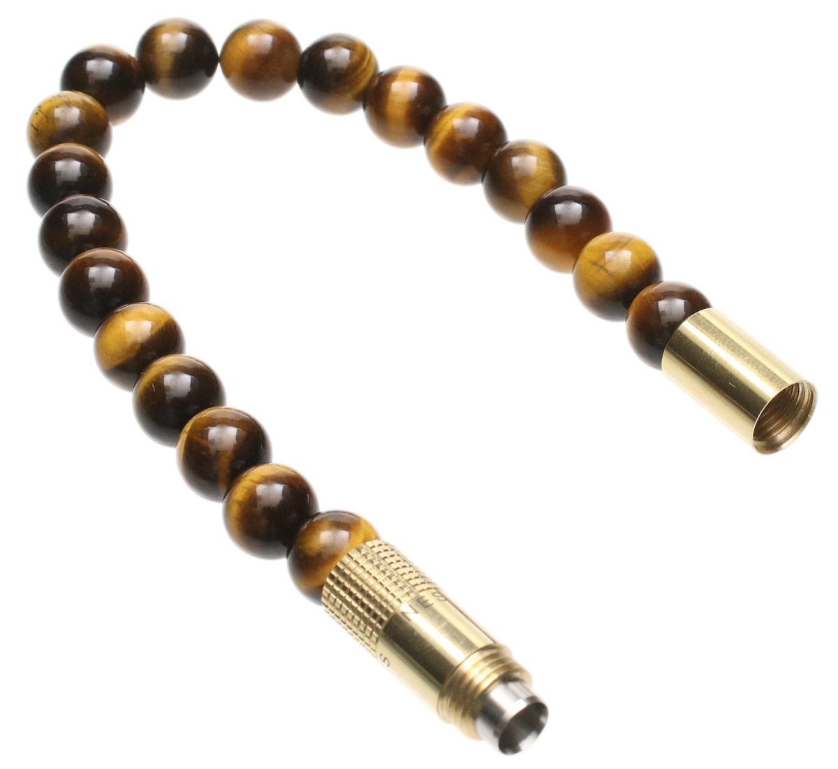Punch Bracelet Brass Tigerseye Large - Les Fines Lames