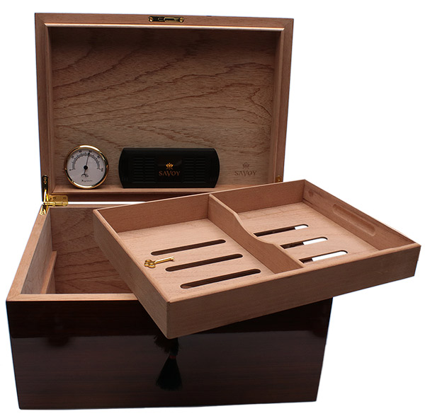 African Teak Extra Large Humidor - Savoy | Smokingpipes.com