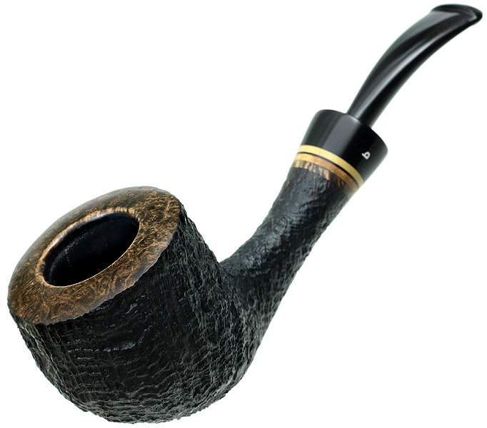 Becker: Sandblasted Bent Pot (Three Clubs) Tobacco Pipe