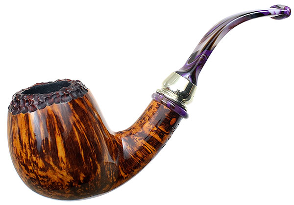 Neerup: Classic Partially Rusticated Bent Billiard Tobacco Pipe