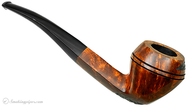 Johs: Partially Rusticated Bent Bulldog Tobacco Pipe