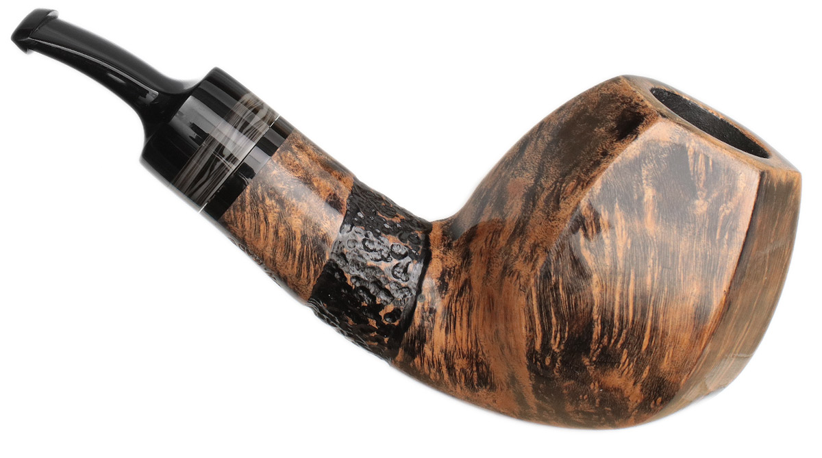 Nørding: Hunting Pipe Partially Rusticated White Rhino (2019) Tobacco Pipe