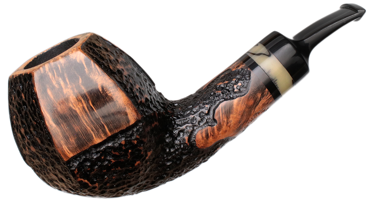 Nørding: Hunting Pipe Partially Rusticated White Rhino (2019) Tobacco Pipe