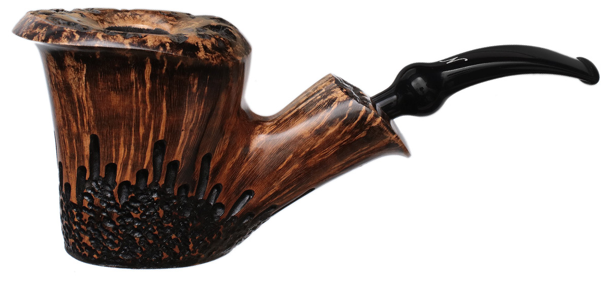 Nørding: Partially Rusticated Freehand Sitter (Oversized) Tobacco Pipe