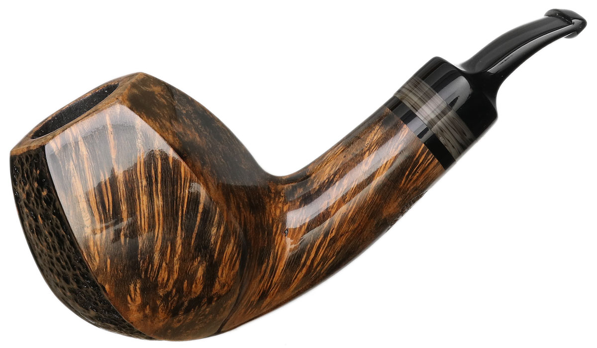 Nørding: Hunting Pipe Partially Rusticated White Rhino (2019) Tobacco Pipe