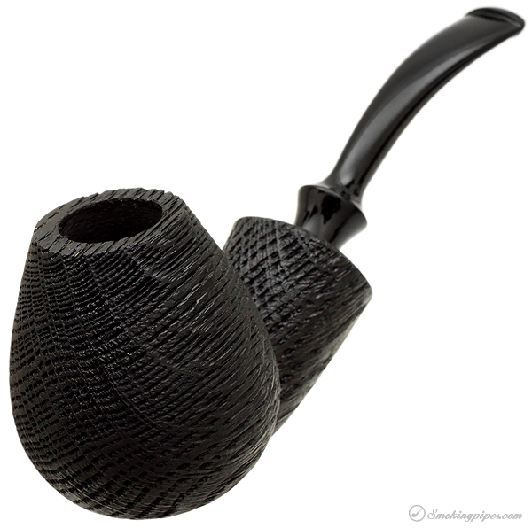 Werner Mummert: Sandblasted Old Oak Bent Brandy Tobacco Pipe