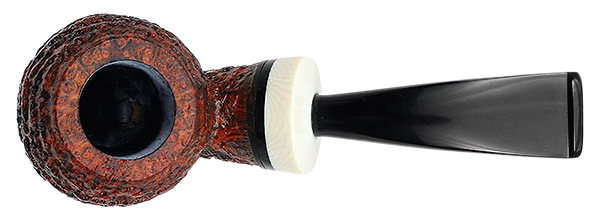 Werner Mummert: Sandblasted Strawberry Wood Bent Apple Tobacco Pipe