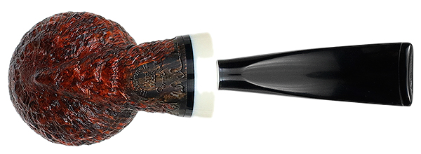 Werner Mummert: Sandblasted Strawberry Wood Bent Apple Tobacco Pipe