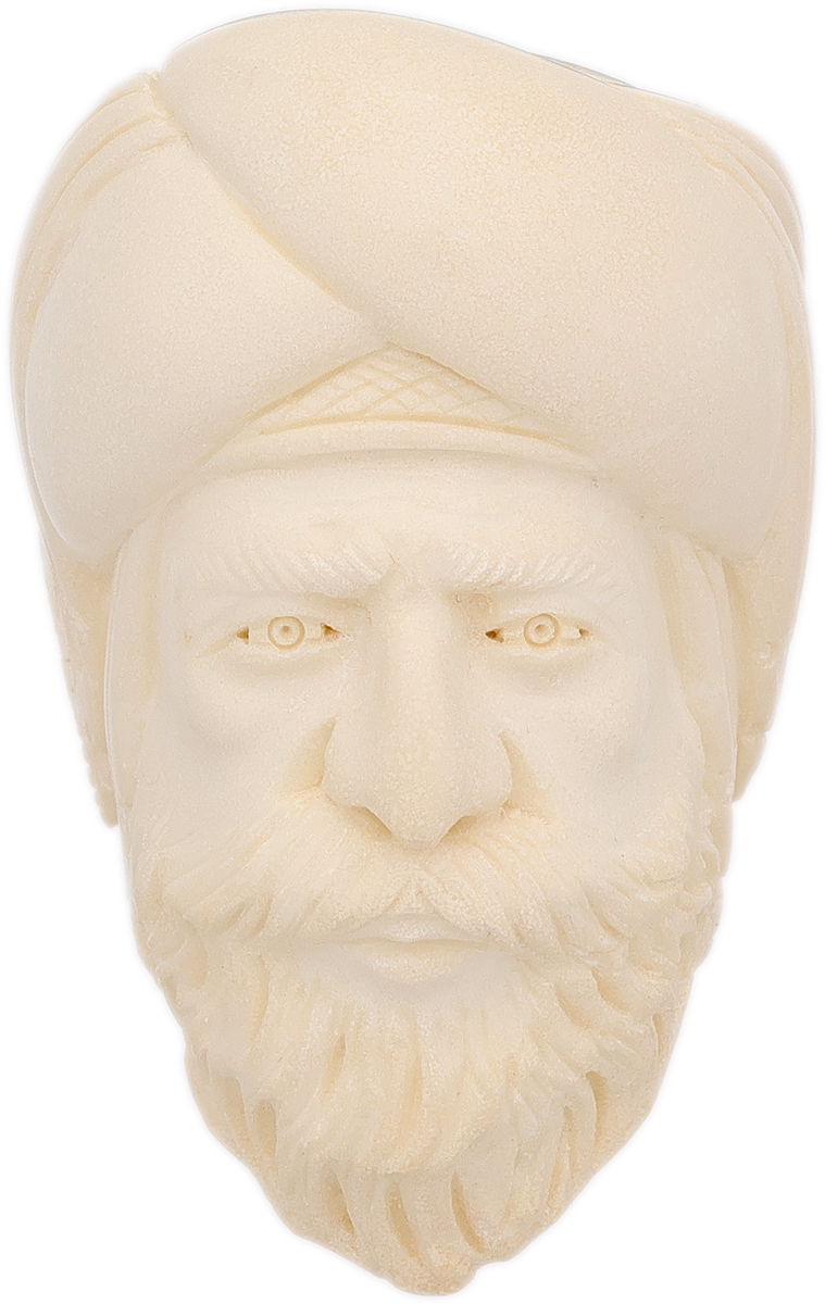 AKB Meerschaum Carved Bearded Man Reverse Calabash with Silver (A ...