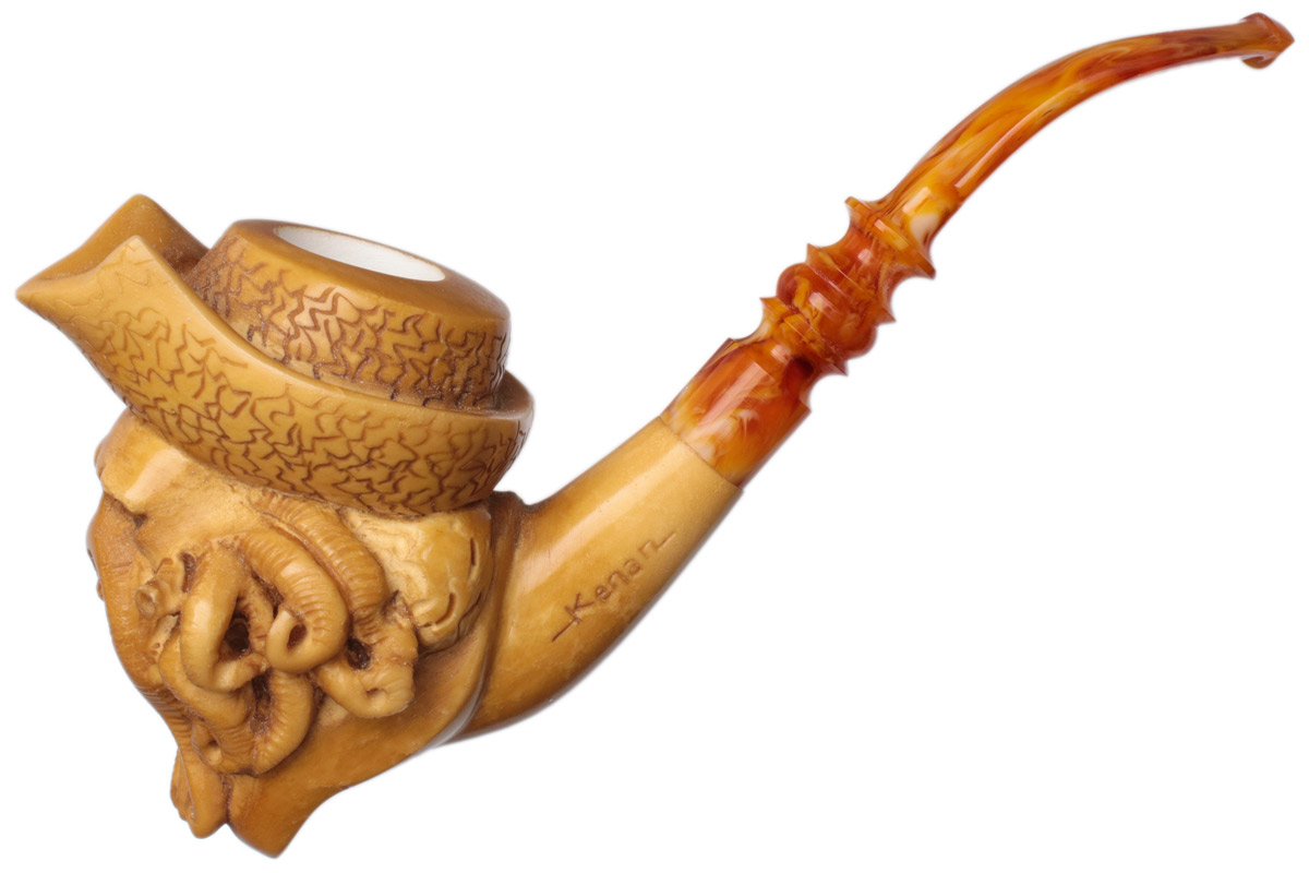 New Pipes » AKB Meerschaum » Carved Davy Jones (Kenan) (with Case)