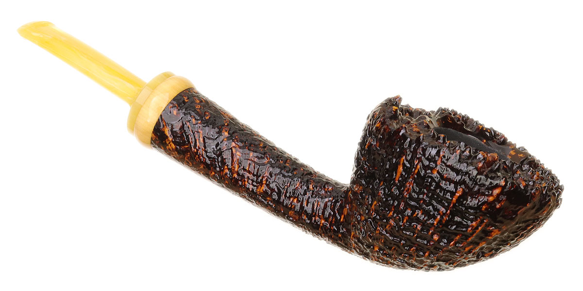 Yeti Sandblasted Bent Dublin with Bakelite and Boxwood (875)