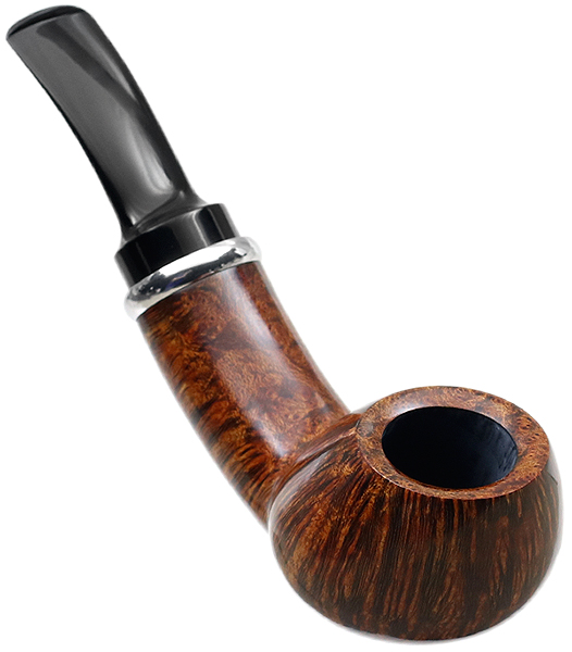 Lan Zhenjun: Smooth Bent Apple with Silver Tobacco Pipe