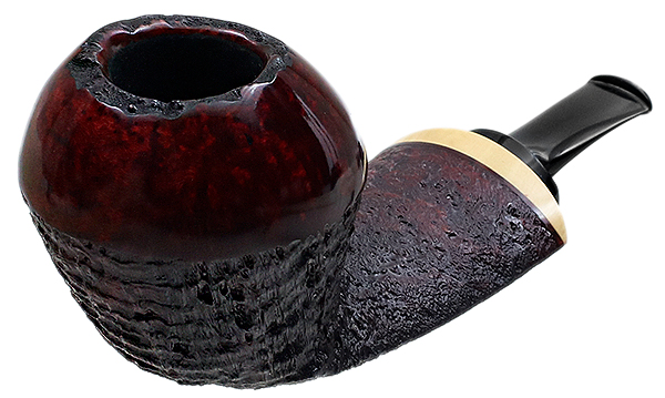 David Huber: Partially Sandblasted Rhodesian with Boxwood Tobacco Pipe