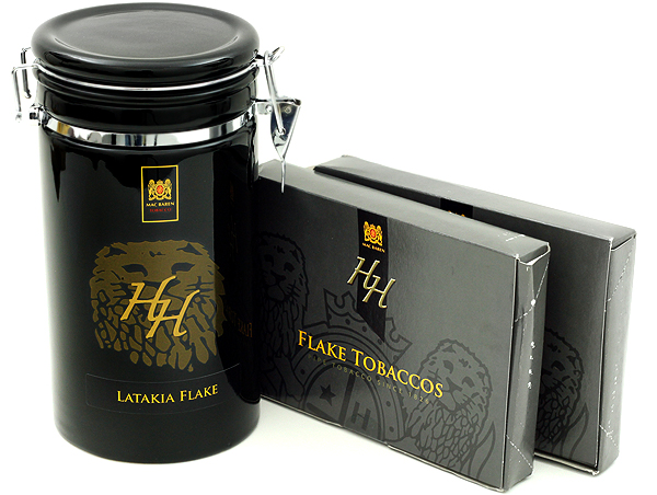 Mac Baren HH Latakia Flake, two 1lb Boxes, with Black Ceramic Limited Edition Tobacco Jar