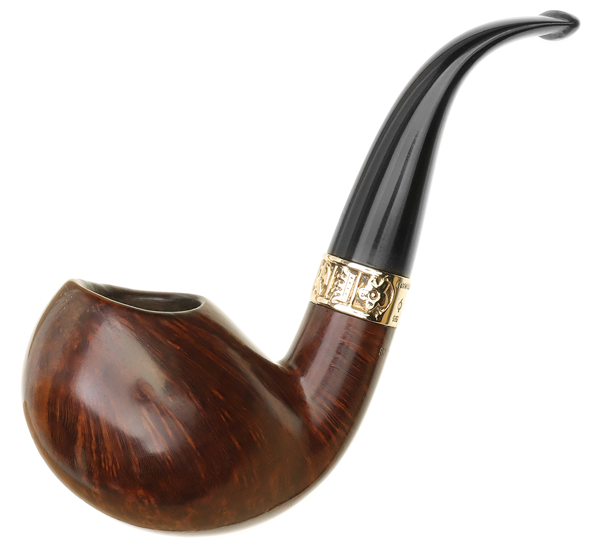 Danish Estate B. Barling & Sons Smooth Bent Egg with 14K Gold (1970s)