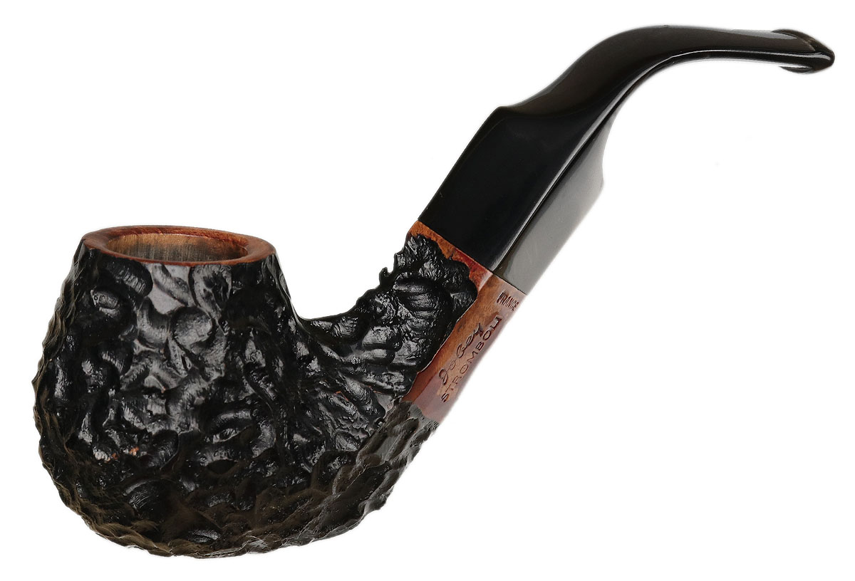 French Estate Jobey Stromboli Rusticated Bent Billiard (300)