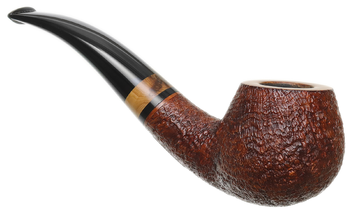 American Estates: J.L. Thompson Sandblasted Bent Apple Tobacco Pipe