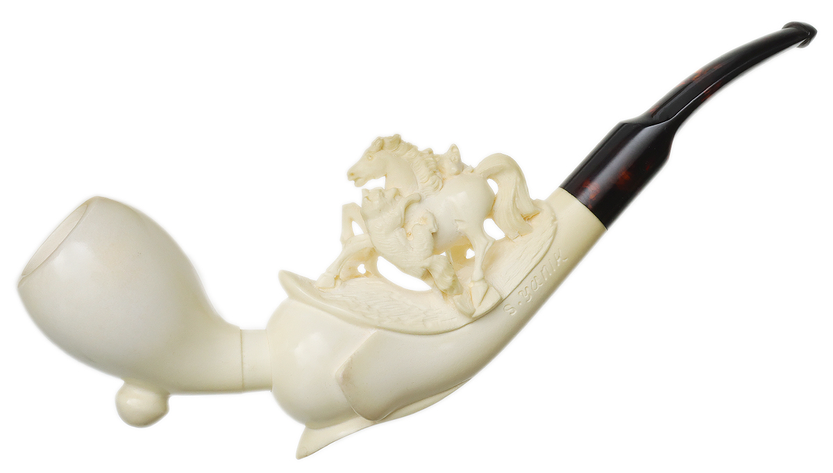 Estate Pipes » Turkish Estates » S. Yanik Meerschaum Horses Attacked by ...